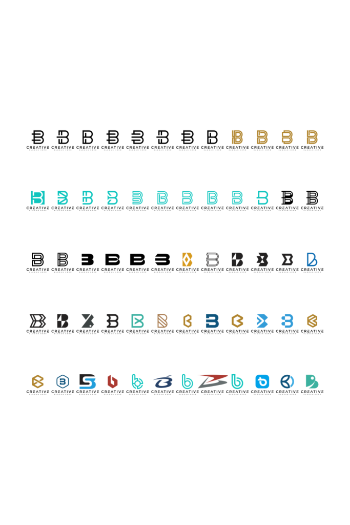creative letter B icon set. design for business of luxury, elegant ...