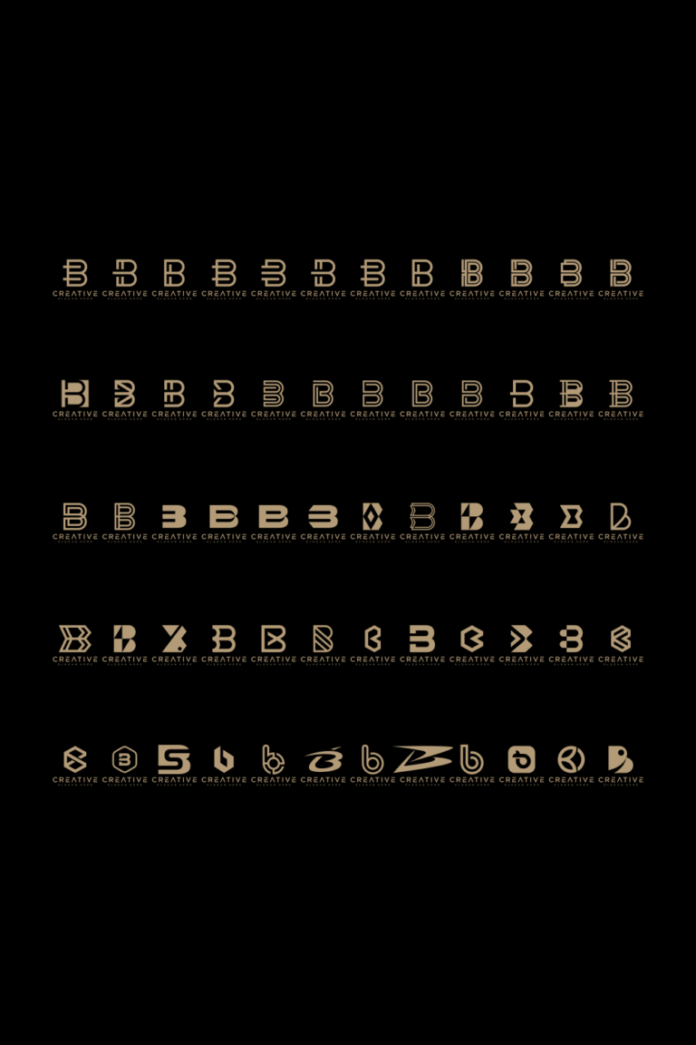 creative letter B icon set. design for business of luxury, elegant ...