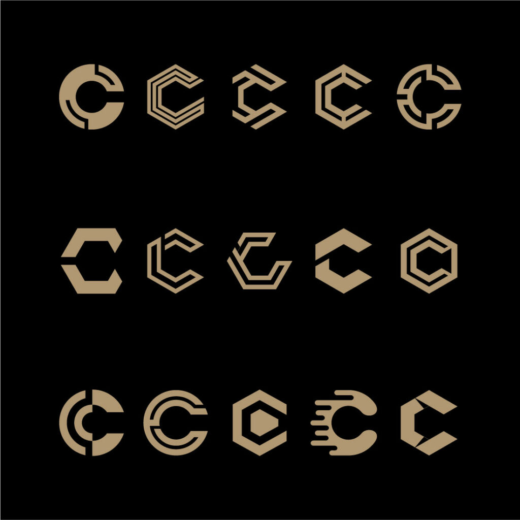 creative letter C icon set. design for business of luxury, elegant ...