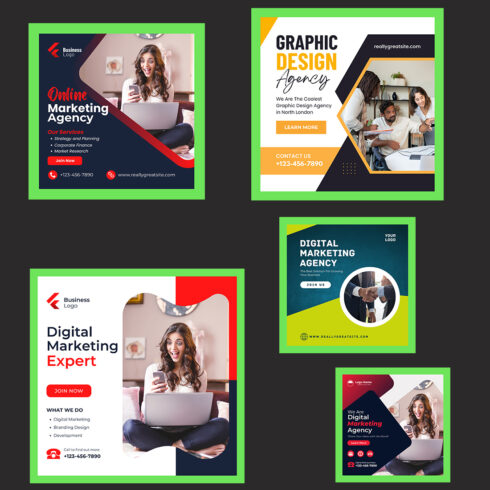 5 Photoshop Instagram Templates Design - MasterBundles