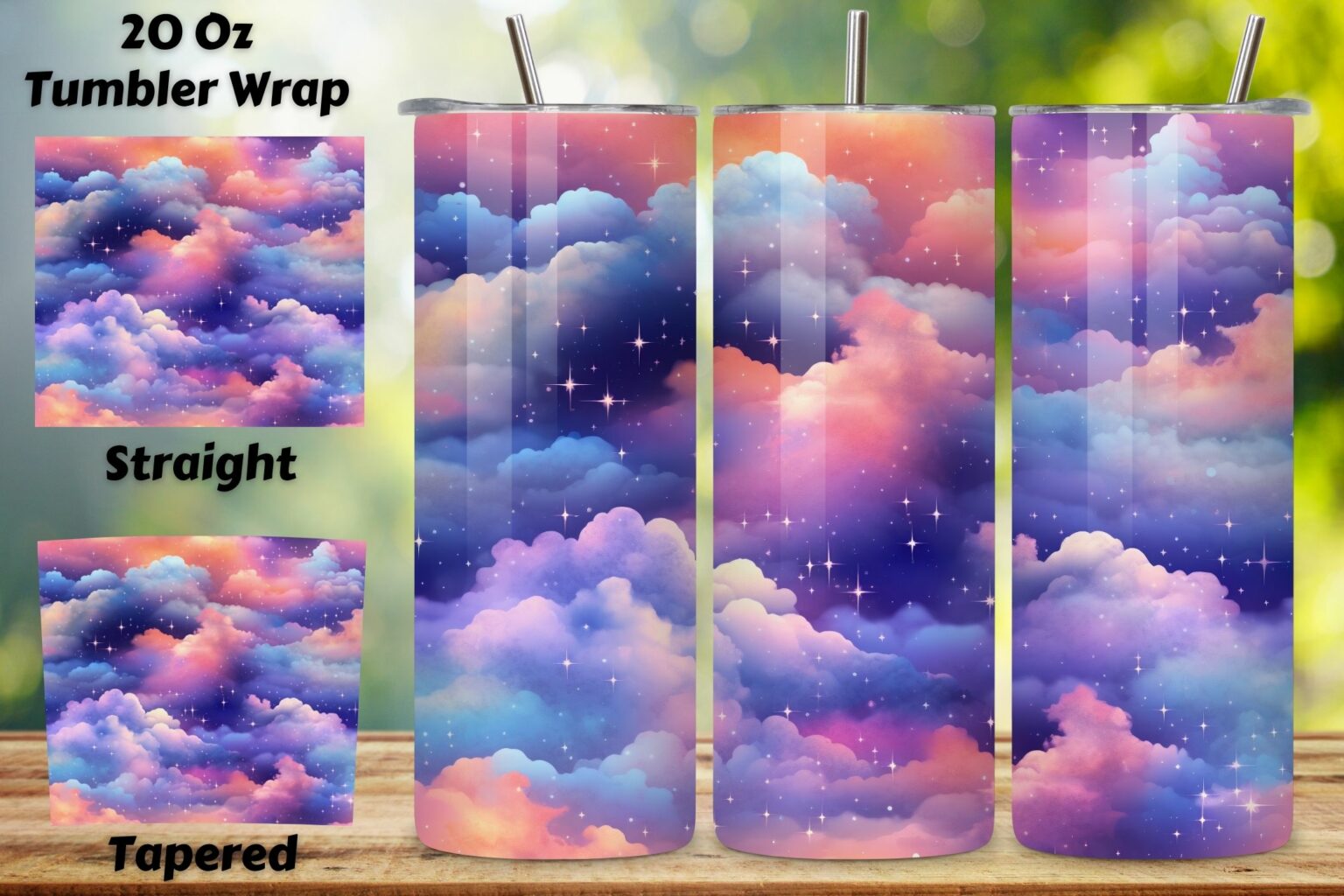 Tumbler Wrap Design | Seamless Sky | Sublimation PNG | 20 oz, tumbler ...