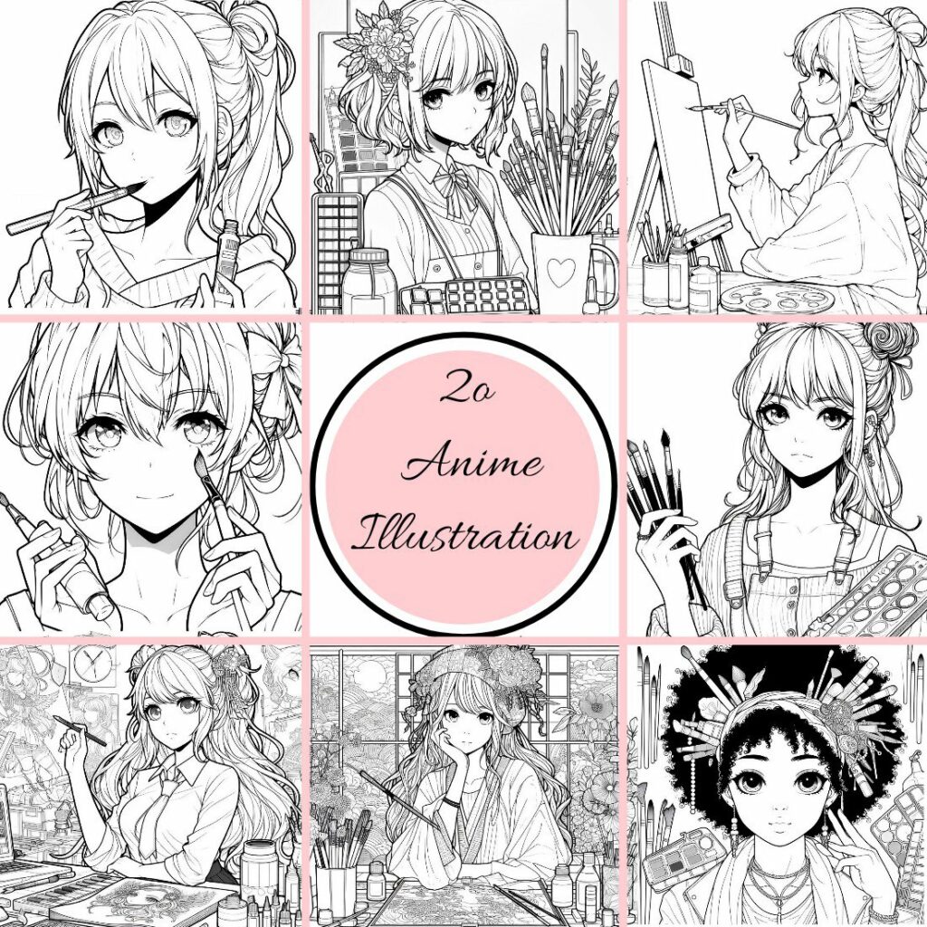 Anime Artistry Collection: 20 Exquisite Digital Coloring Pages ...