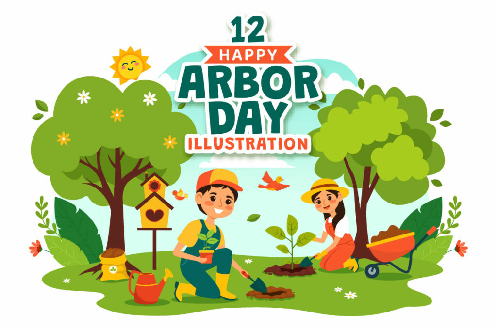 12 Happy Arbor Day Illustration - MasterBundles