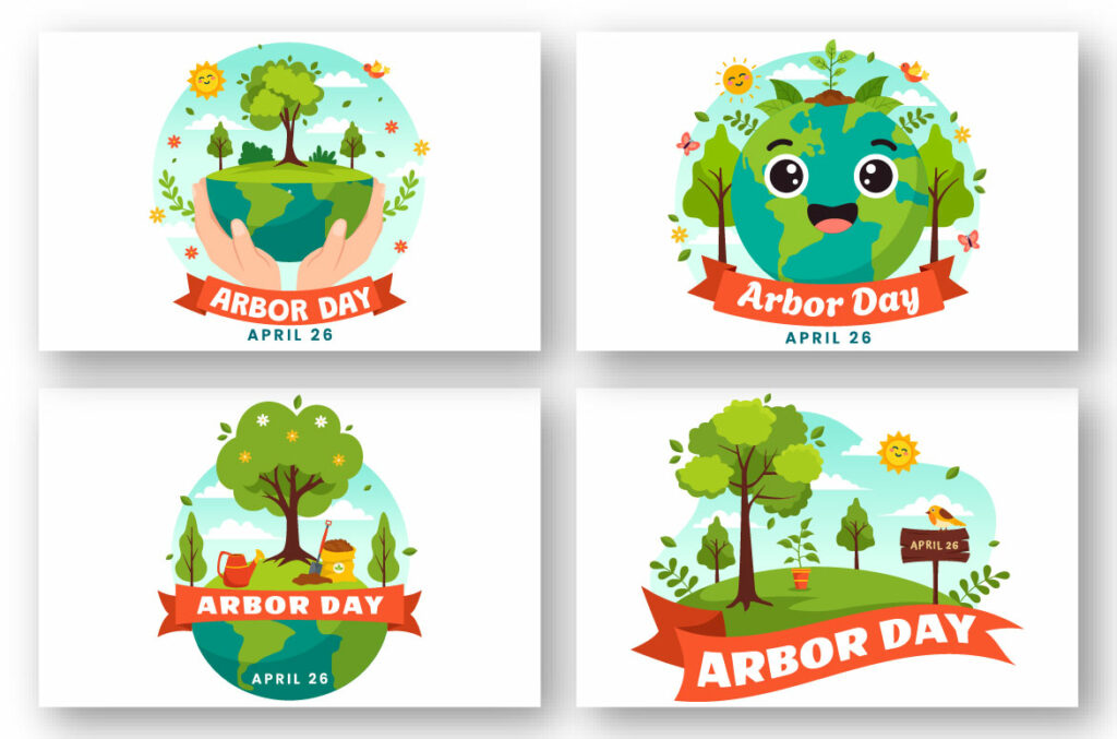 12 Happy Arbor Day Illustration - MasterBundles