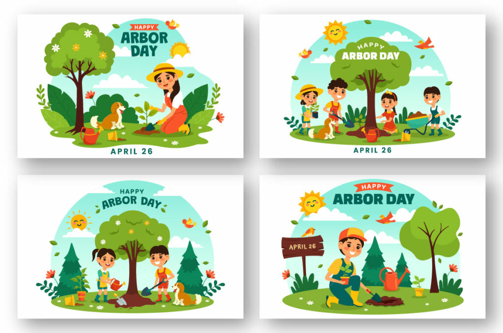 12 Happy Arbor Day Illustration - MasterBundles