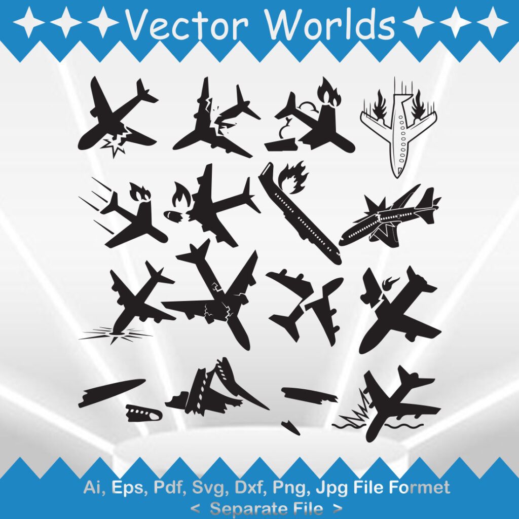 Plane Crash SVG Vector Design - MasterBundles
