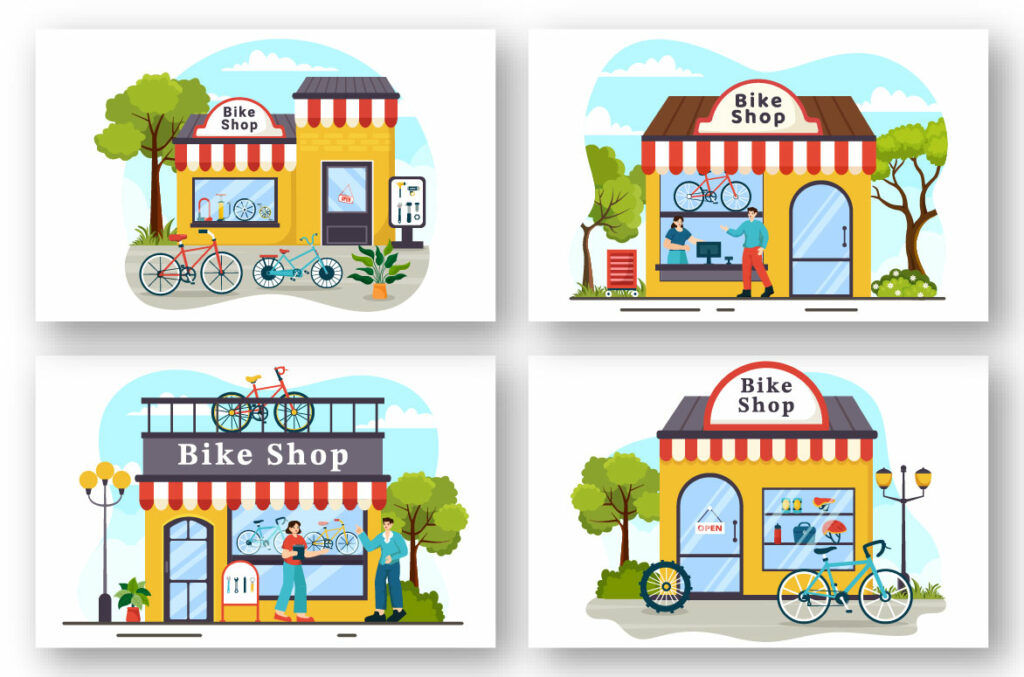 12 Bike Shop Illustration - MasterBundles
