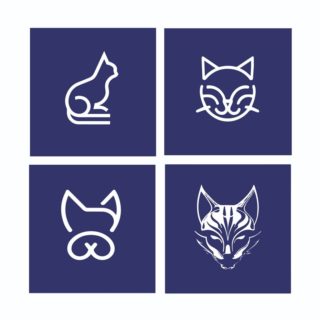 Cat - Logo Design Template Total = 04 - MasterBundles