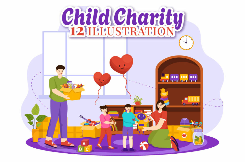 12 Child Charity Illustration - MasterBundles