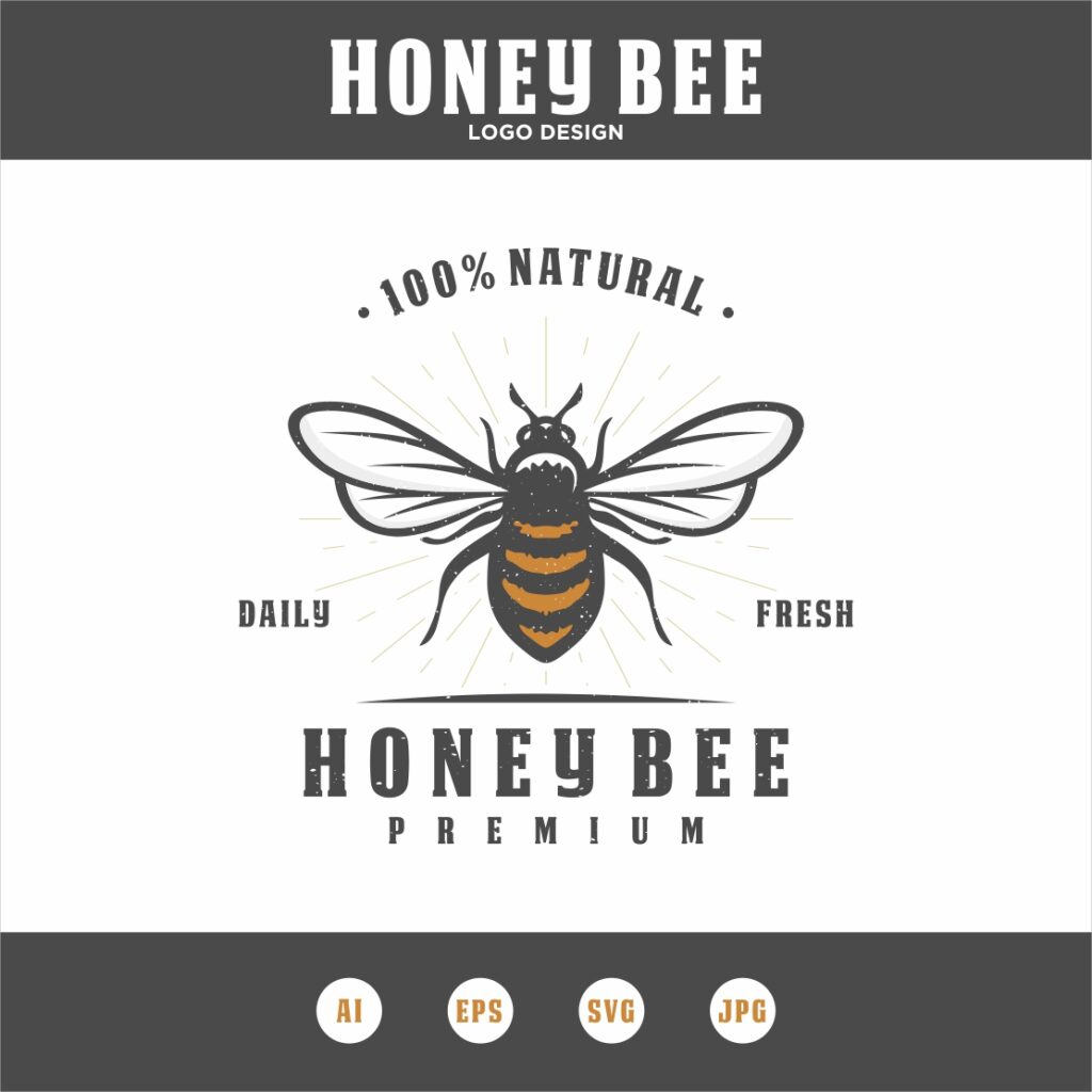 Honey Bee logo design - only 7$ - MasterBundles