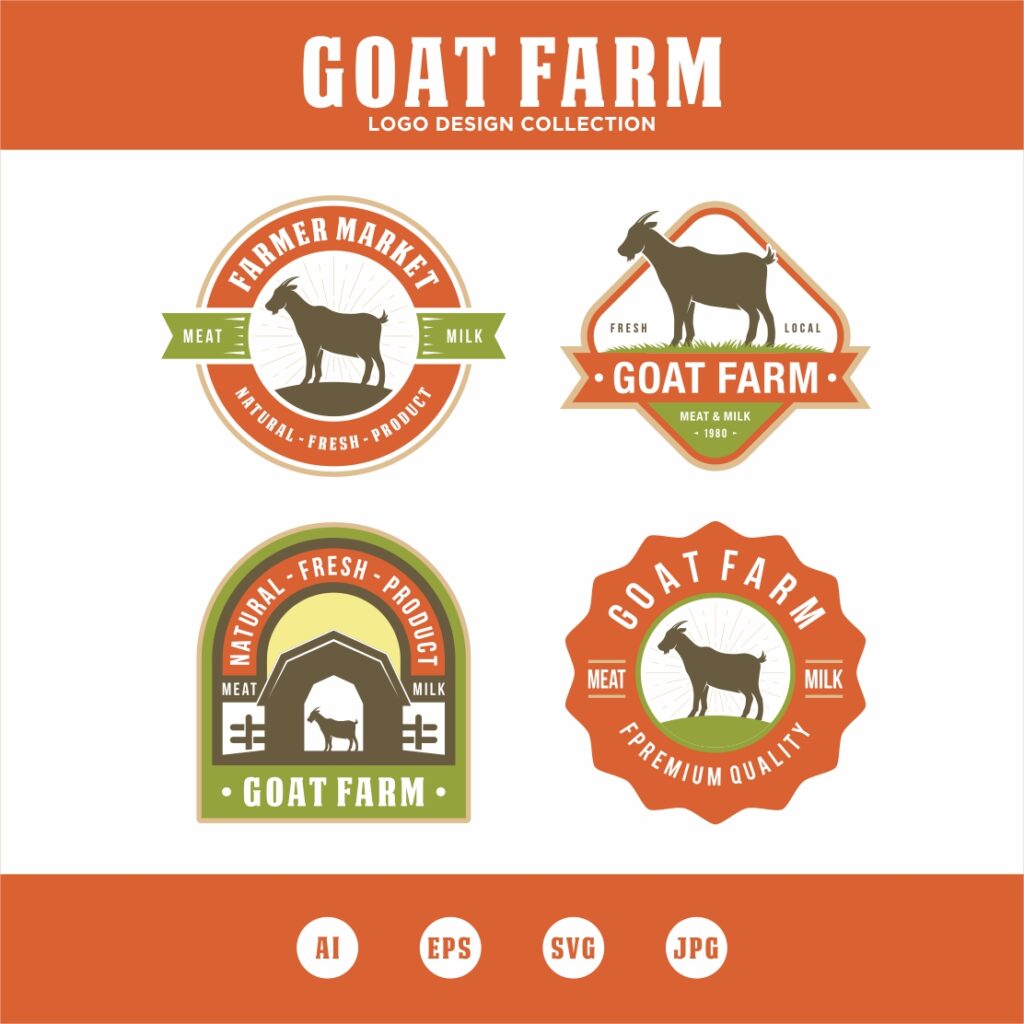 Goat Farm logo design collection - only 10$ - MasterBundles