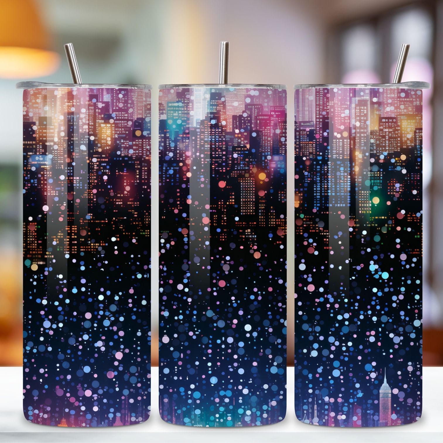 Downtown Gleam Ombre Tumbler wrap, Seamless Wrap PNG, Glitter Ombre ...