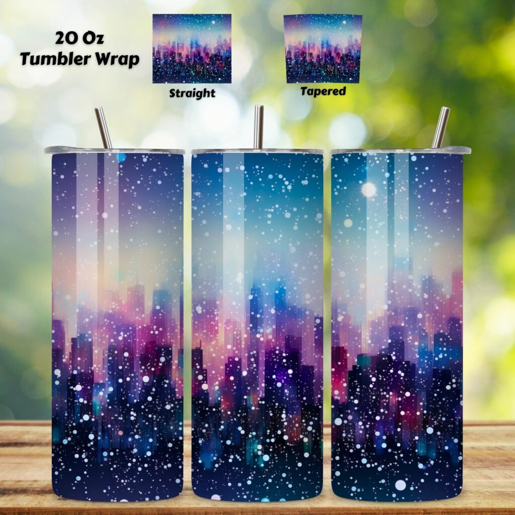 Urban Glow Fade Tumbler wrap, Seamless Wrap PNG, Glitter Ombre Tumbler ...