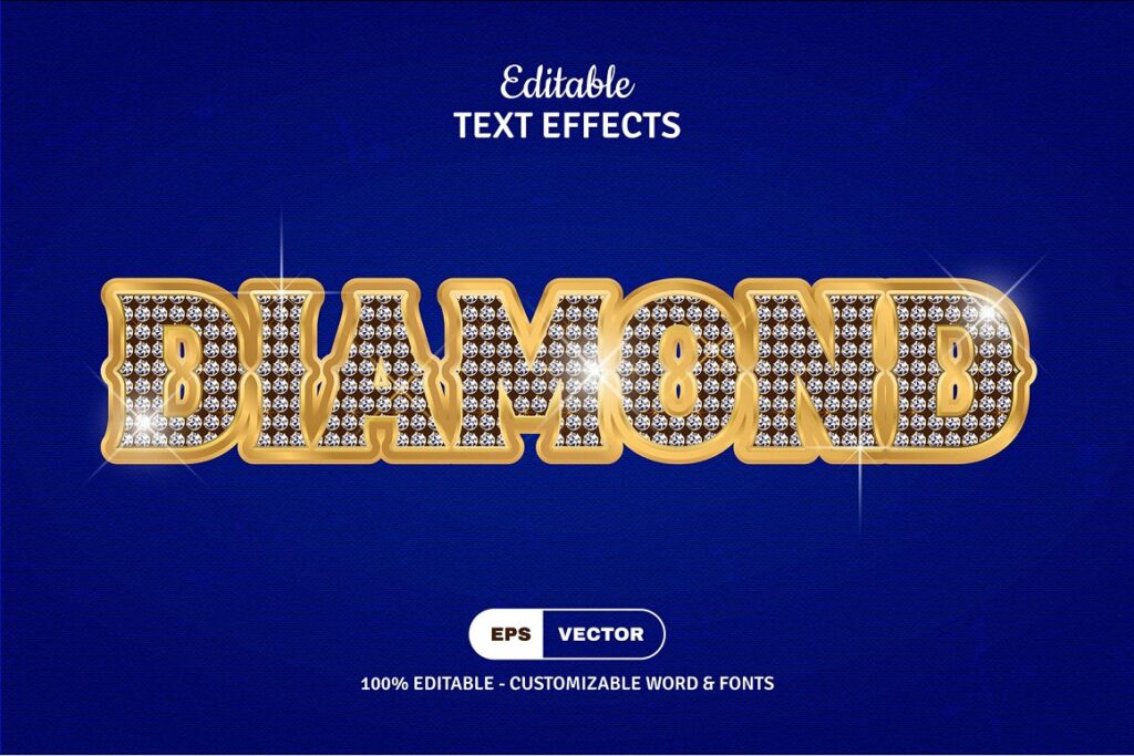 Editable Diamond Vector Text Effect - MasterBundles