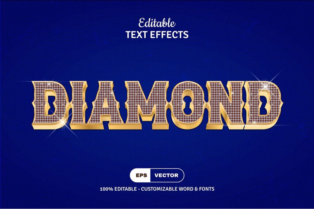 Editable Diamond Vector Text Effect - MasterBundles