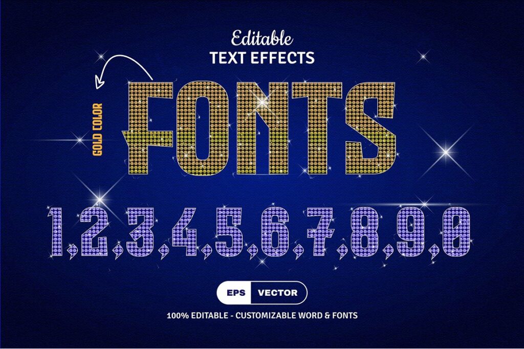 Editable Diamond Vector Text Effect - MasterBundles