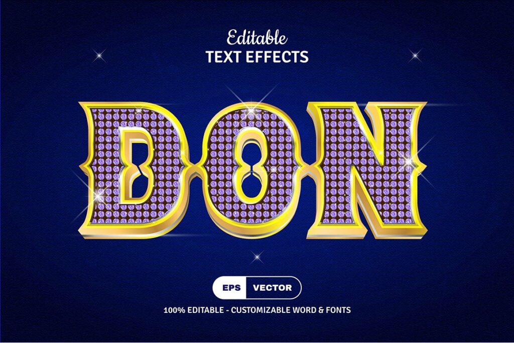 Editable Diamond Vector Text Effect - MasterBundles