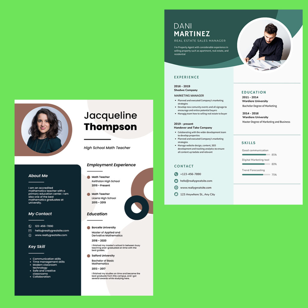5 Modern Resume Design template - MasterBundles