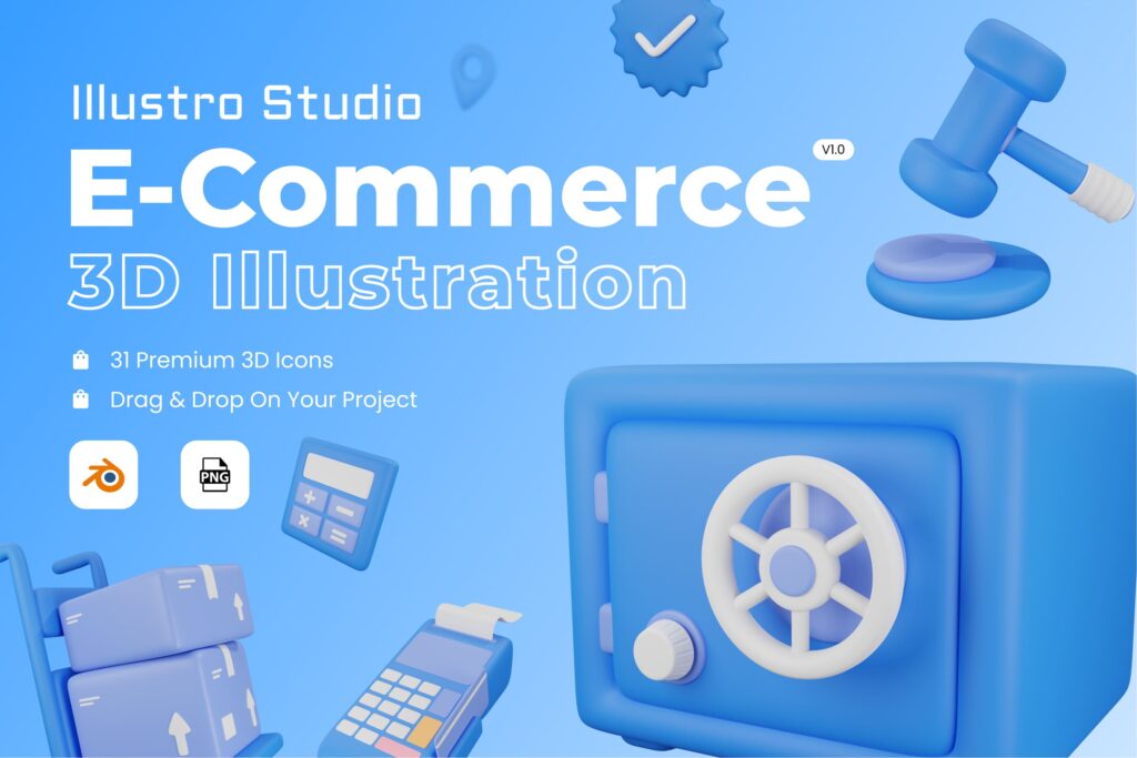 31 - E-Commerce 3D Illustration - only $20 - MasterBundles