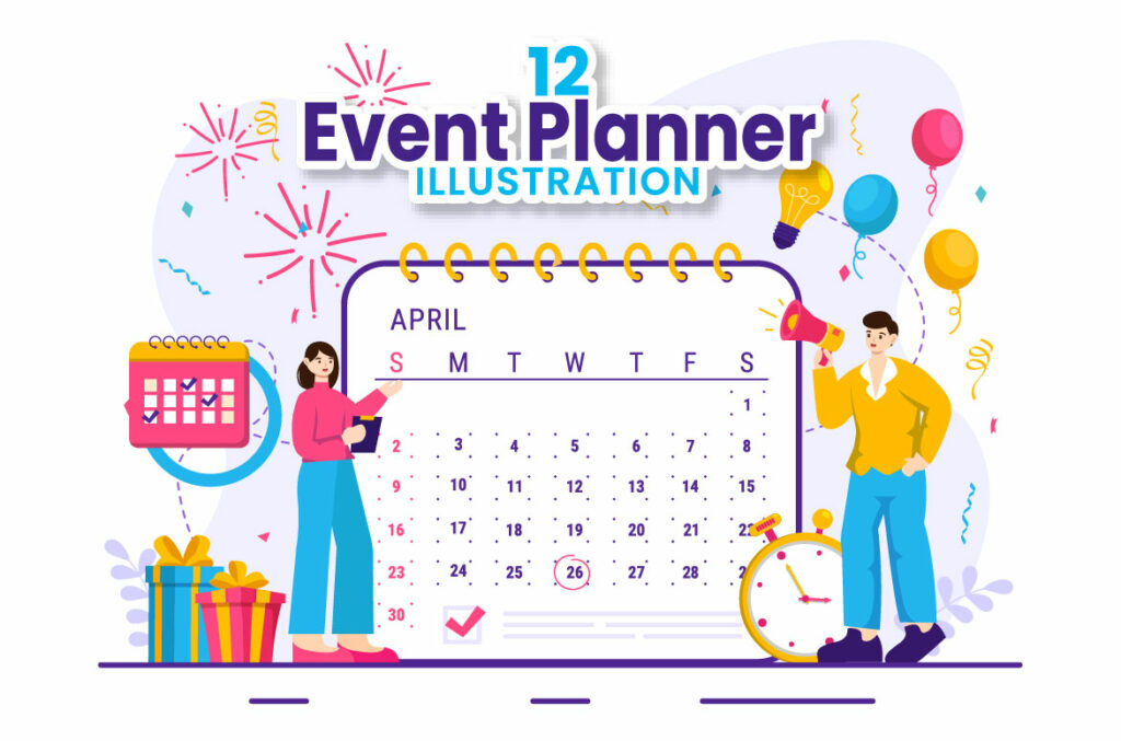 12 Event Planner Illustration - MasterBundles