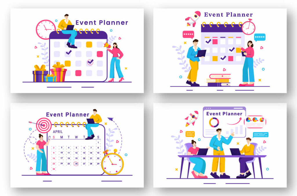 12 Event Planner Illustration - MasterBundles
