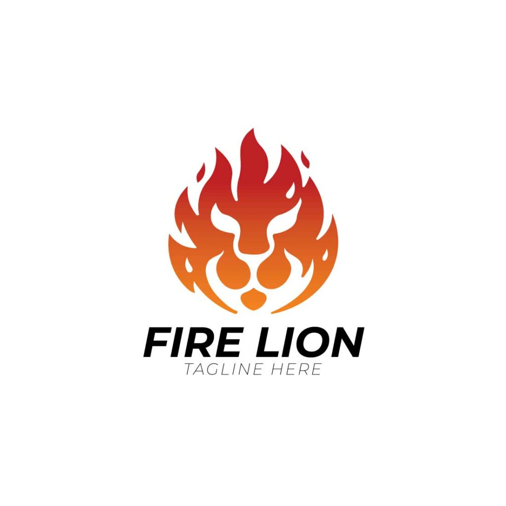 Professional Fire Lion design - MasterBundles