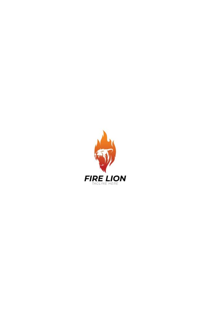 Initial Fire Lion logo - MasterBundles