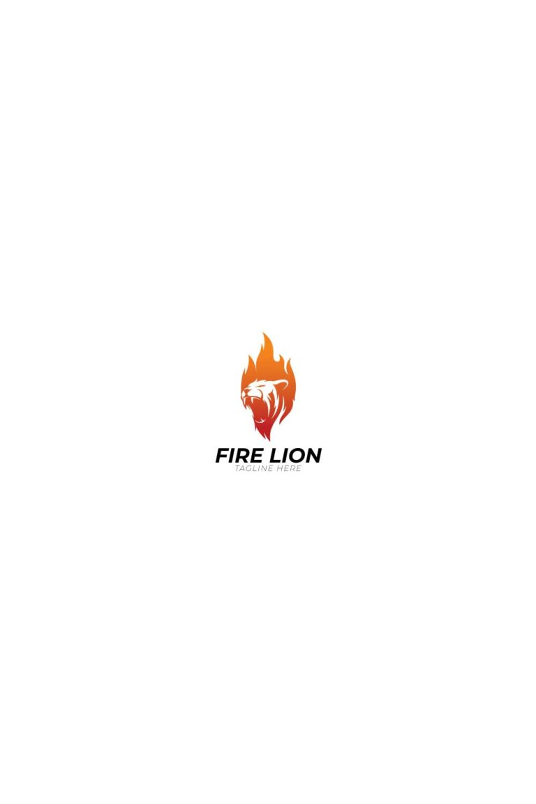 Initial Fire Lion logo - MasterBundles