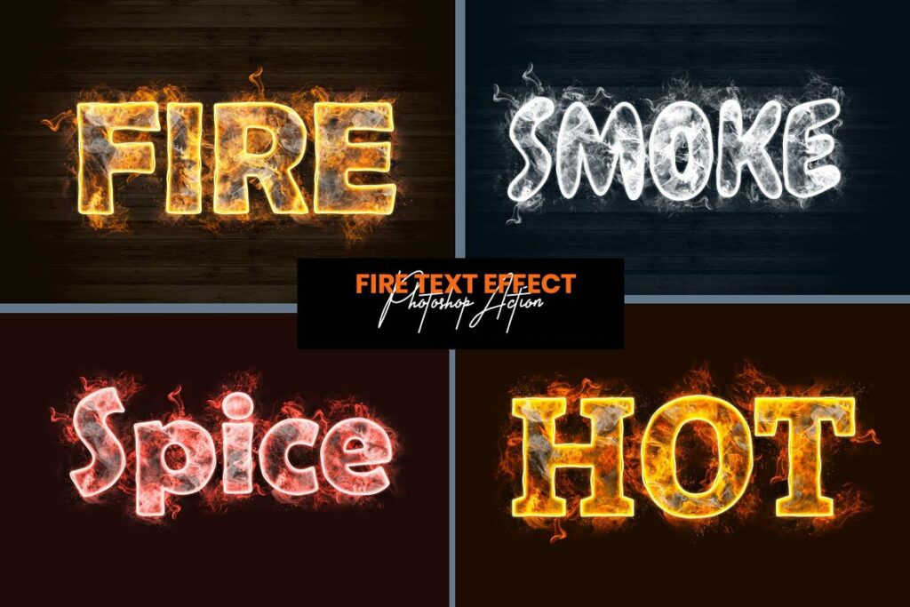 Fire Text Effect Photoshop Action - MasterBundles