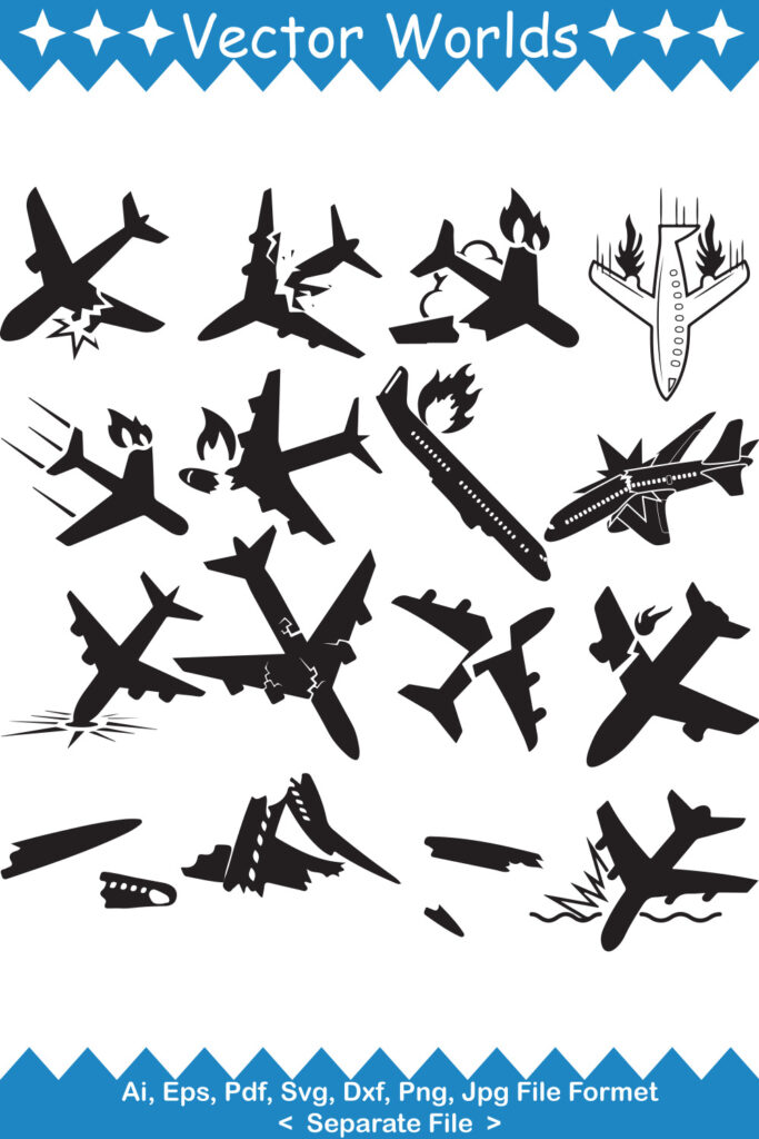 Plane Crash SVG Vector Design - MasterBundles