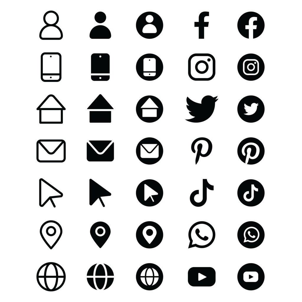 Vector Icons, All social media icons - MasterBundles