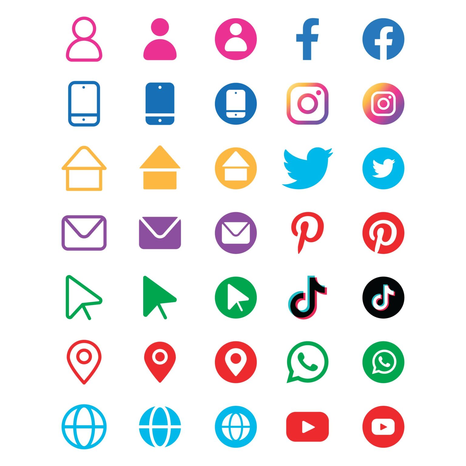 Vector Icons, All social media icons - MasterBundles