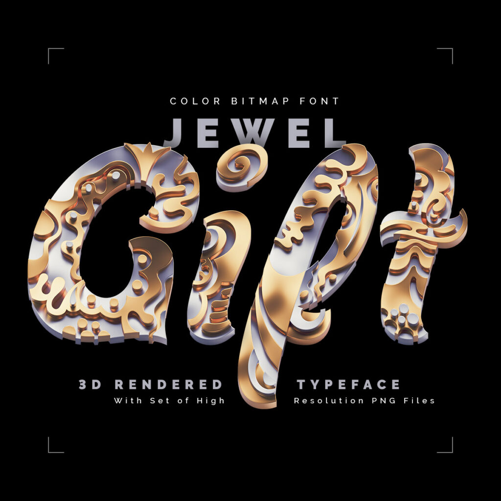 Jewel Gift — Color Bitmap Font - MasterBundles