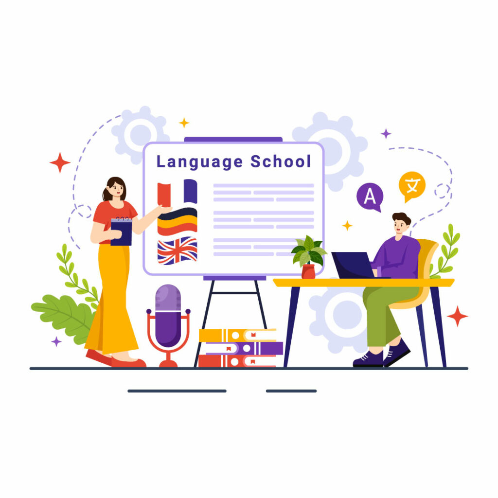 12 Language School Illustration - MasterBundles