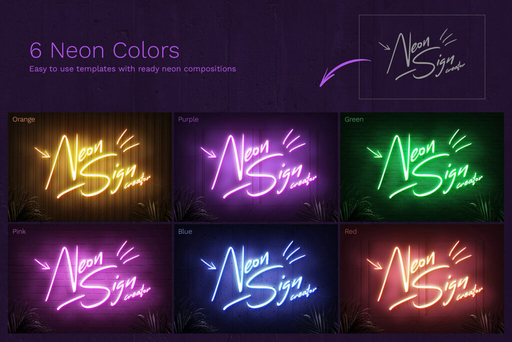 Neon Sign Templates - MasterBundles