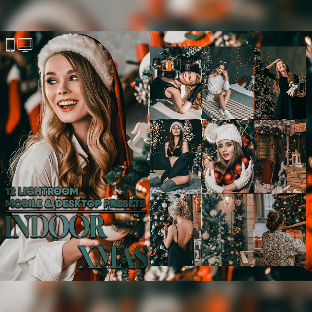 12 Indoor Xmas Lightroom Presets, Holiday Mobile Preset, Moody ...
