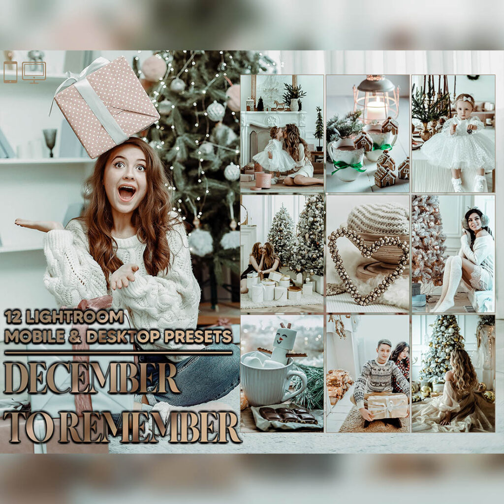 12 December to Remember Lightroom Presets, Brown Xmas Mobile Preset ...