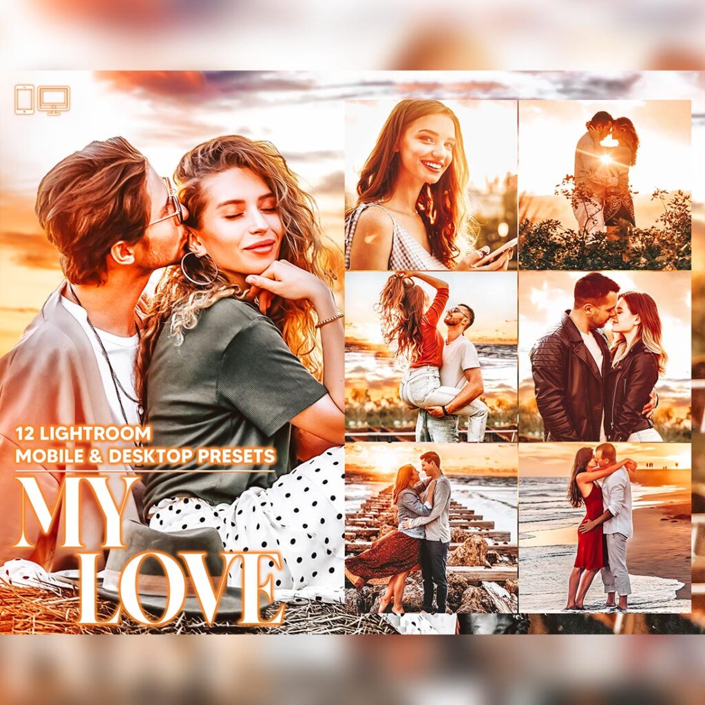 12 My Love Lightroom Presets, Golden Hour Mobile Preset, Romance Desktop, Blogger And Lifestyle ...