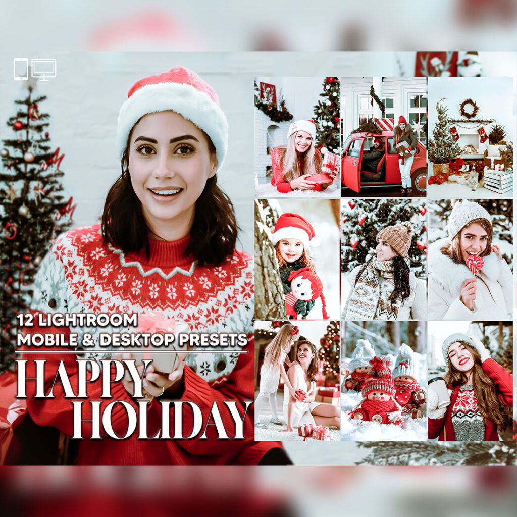 12 Happy Holiday Lightroom Presets, Christmas Mobile Preset, Cold ...