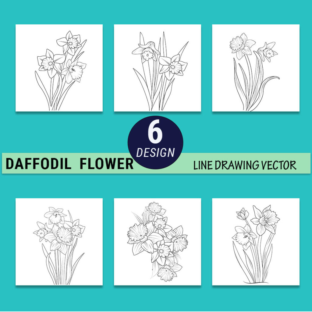 Daffodil flower, daffodil, daffodil line art, daffodil flower coloring ...