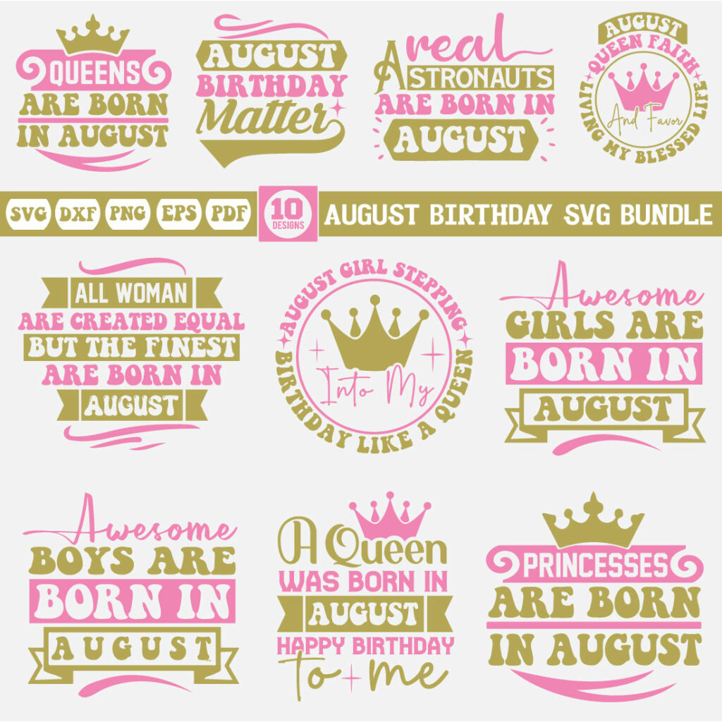 august birthday Svg Bundle - MasterBundles