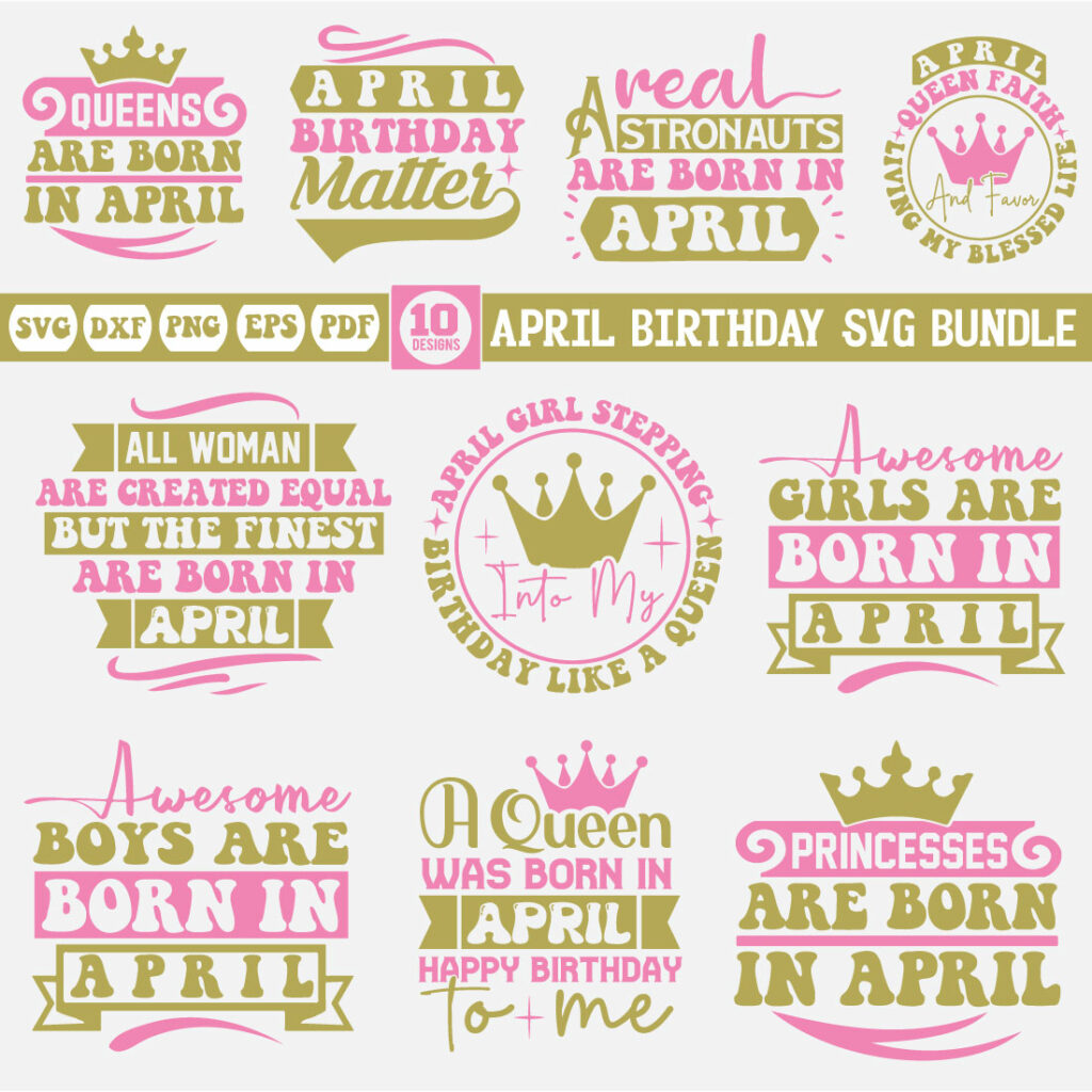 April birthday svg bundle - MasterBundles