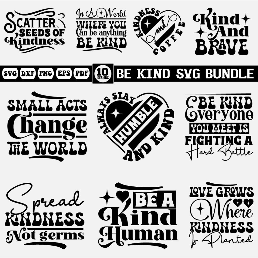 Be Kind Svg Design Bundle - MasterBundles