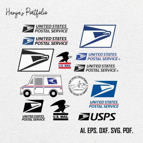 Mail Truck SVG, USPS, US Mail Vector. Logo bundle.USPS Logo bundle ...
