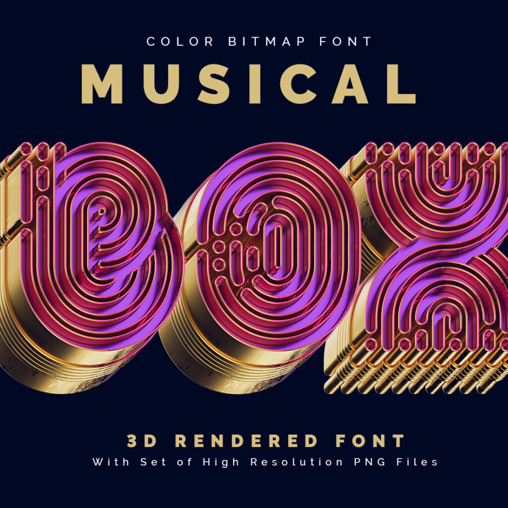 Musical BOX — Color Bitmap Font - MasterBundles