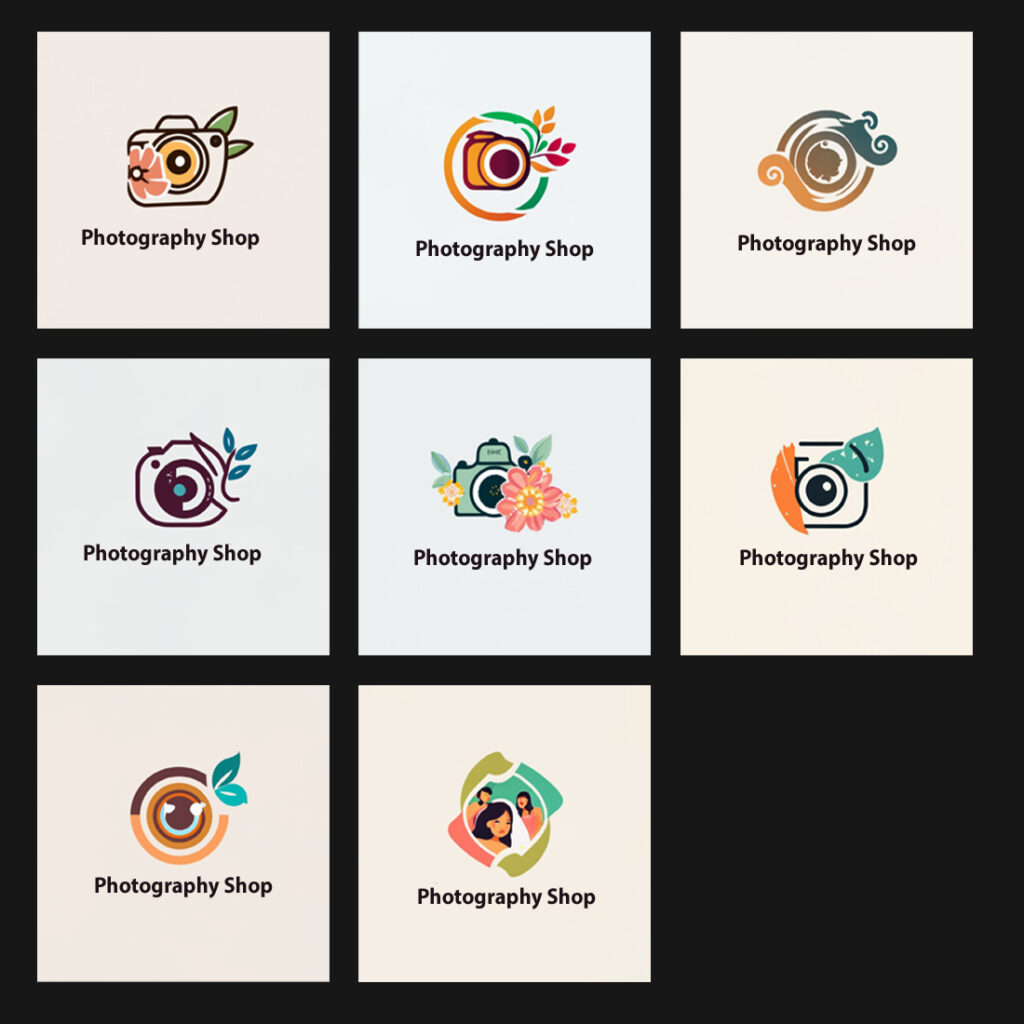 Photography Shop - logo Design Template Total = 08 - MasterBundles