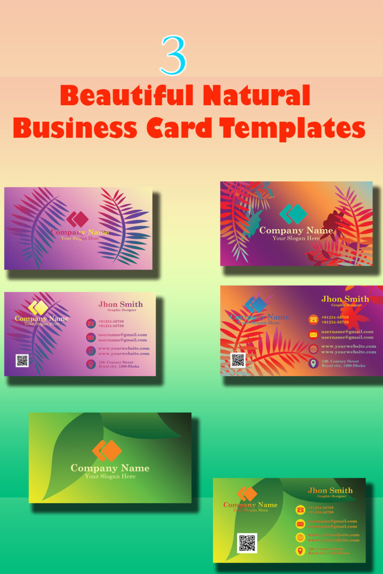 3 Natural & Leaf Design Business Card Templates - MasterBundles