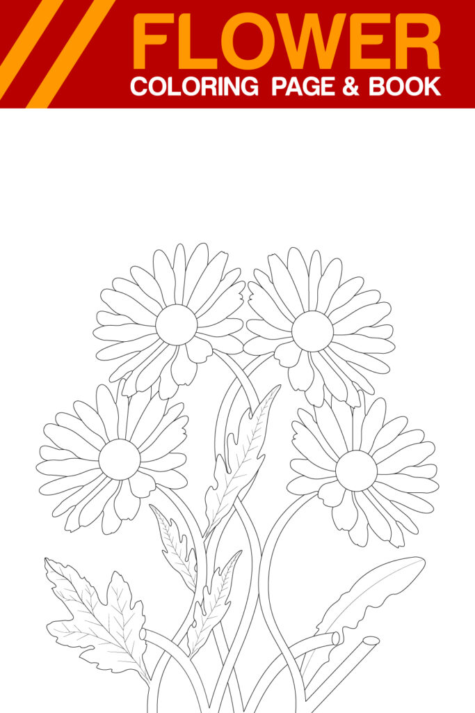 Daisy Flower Coloring Book Adults - MasterBundles