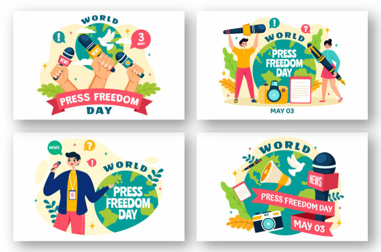 12 World Press Freedom Day Illustration - MasterBundles