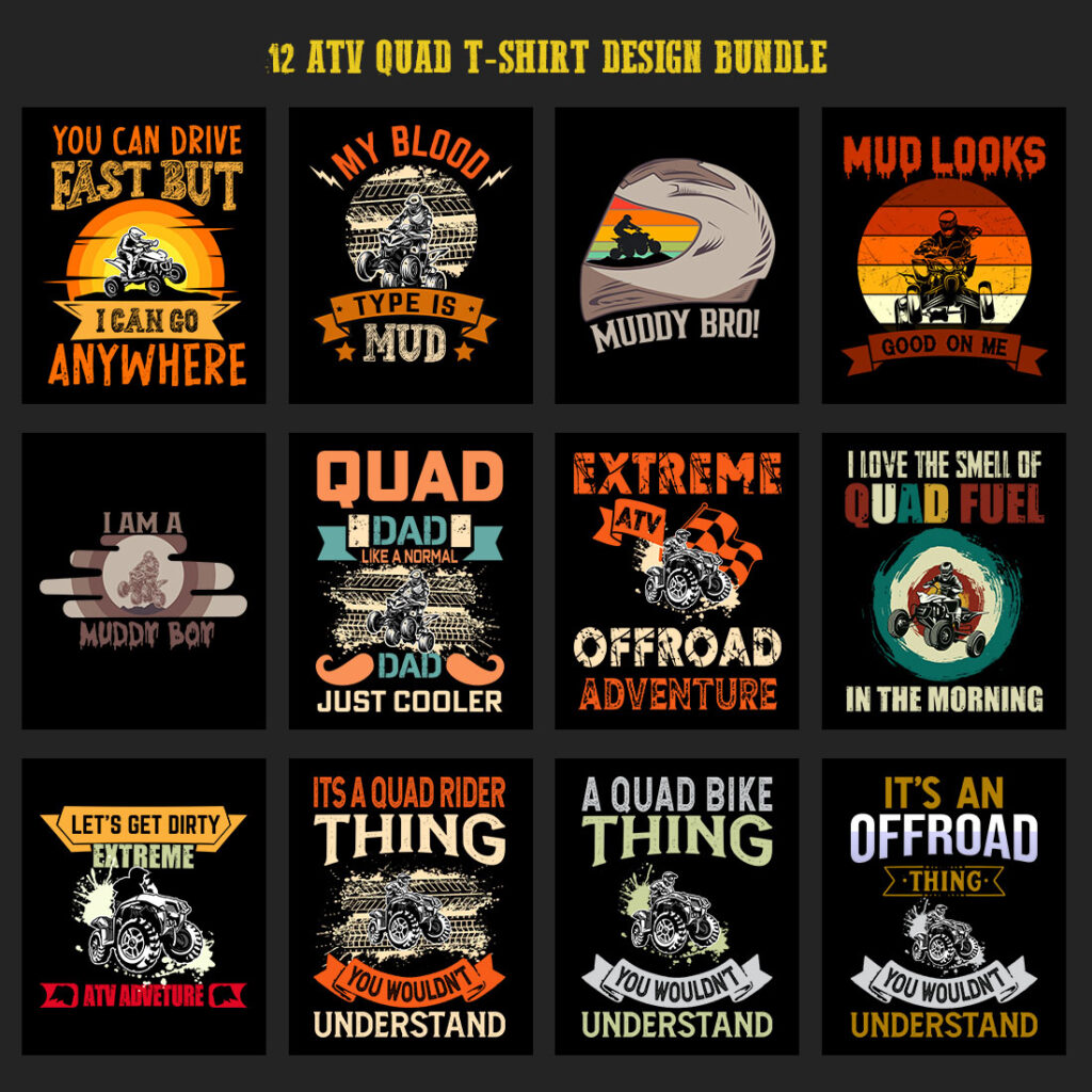 ATV Quad T-shirt Design Bundle - MasterBundles